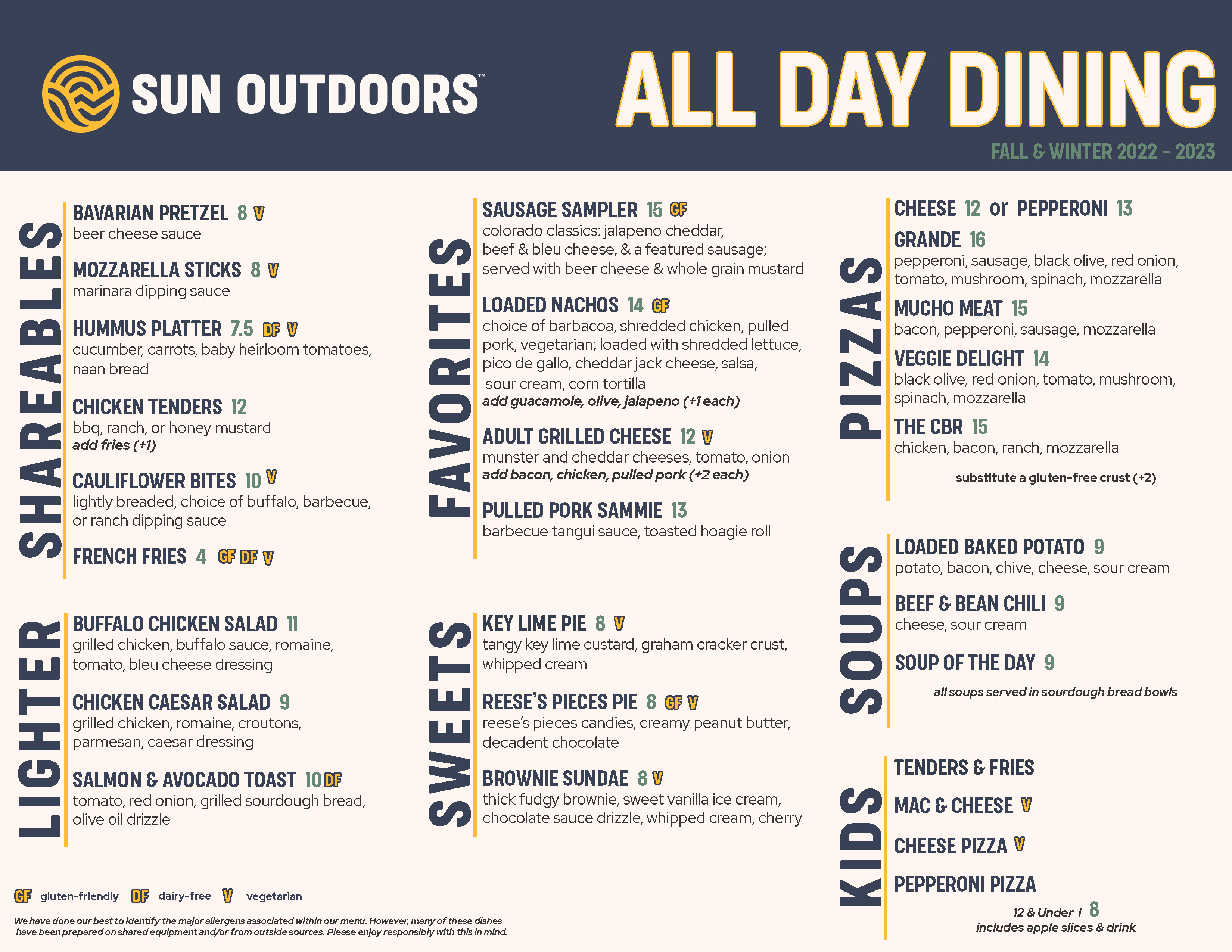 Restaurants in Sun Outdoors Rocky Mountains, Granby, CO
